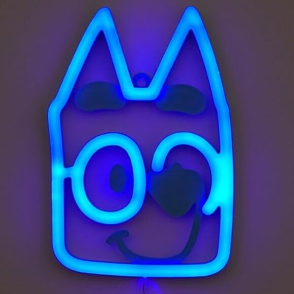 Disney | Accents | Nib Bluey Neon Led Wall Art Light 55x8 Battery ...